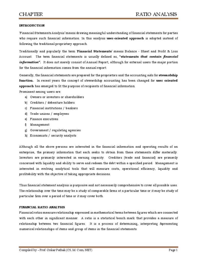 Ratio Analysis Guide for Financial Statement Evaluation | PDF | Equity (Finance) | Leverage ...