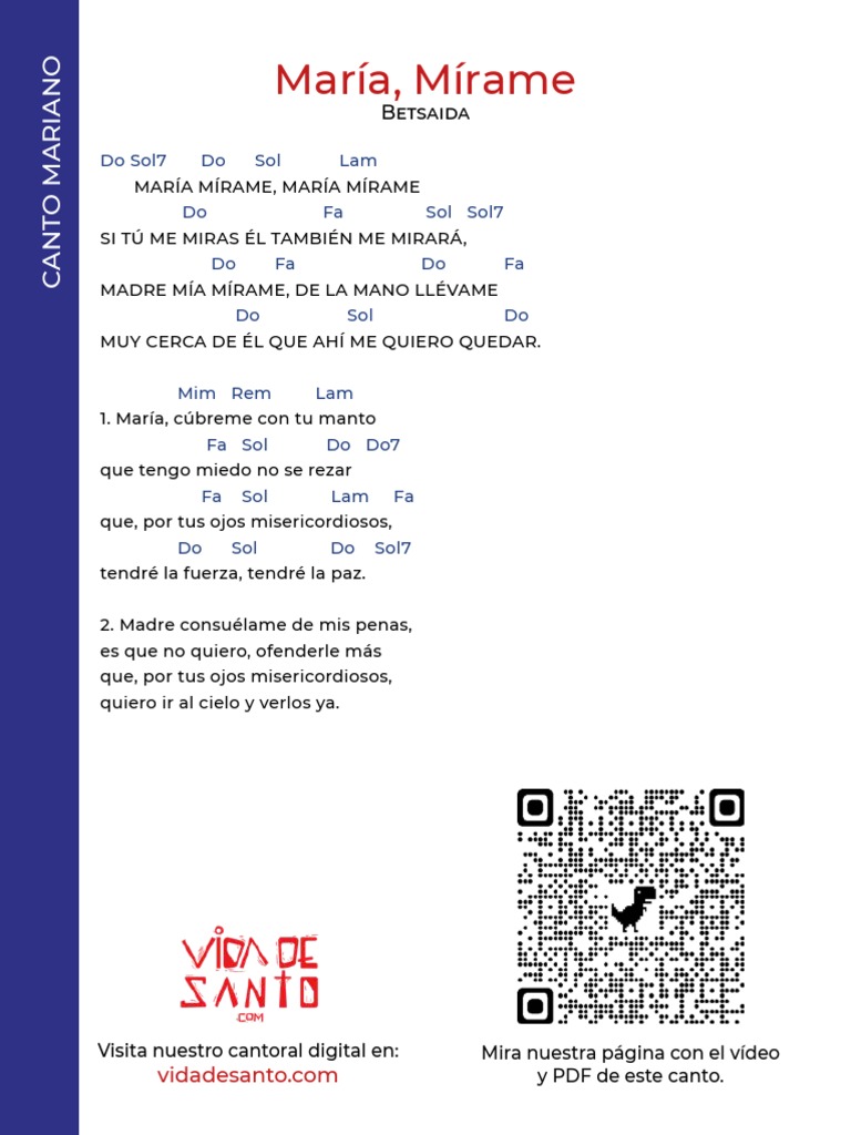 Maria Mirame Acordes Y Letra Canto Mariano Pdf