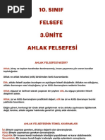 10.sinif Felsefe Ahlak Felsefesi Ders Notlari | PDF
