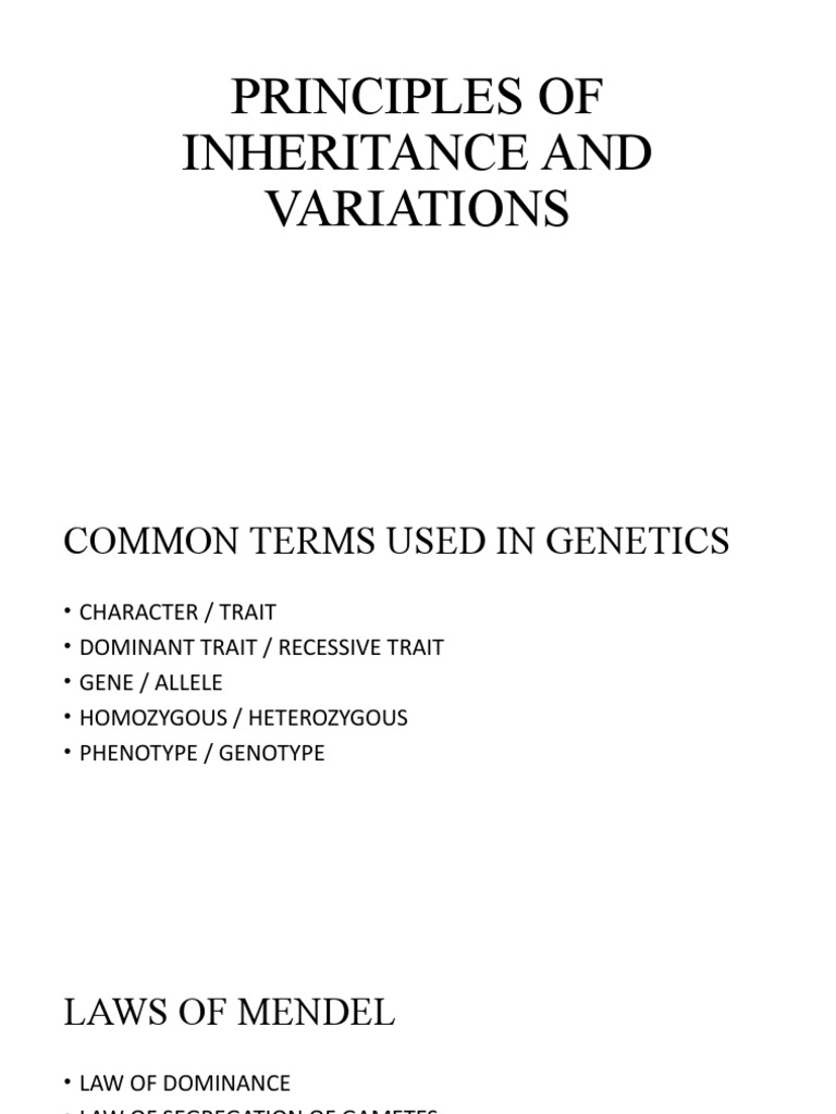 Principles of Inheritance and Variations | PDF | Dominance (Genetics ...