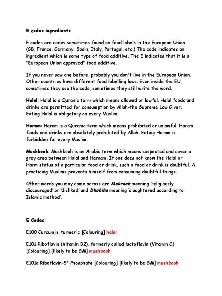 E Codes Ingredients Pdf Ammonium Sodium Hydroxide