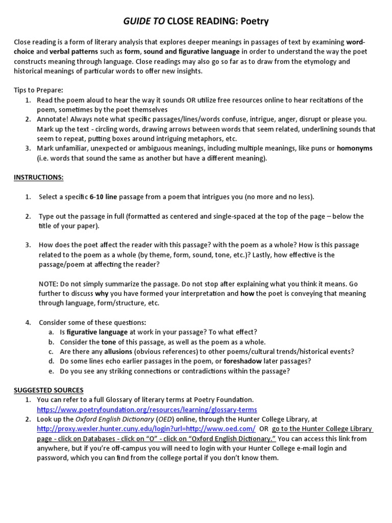 A Guide to Close Reading Poetry: Unlocking Deeper Meanings through ...