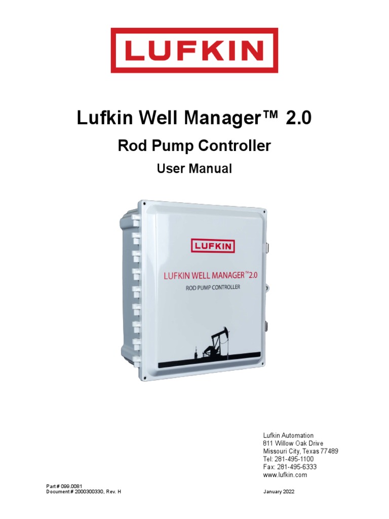 Lufkin Well Manager 2.0 Rod Pump Controller User Manual - Rev H | PDF ...