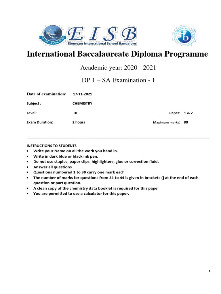 DP1 Sa1 - HL - QP | PDF | Chemical Bond | Chemical Polarity