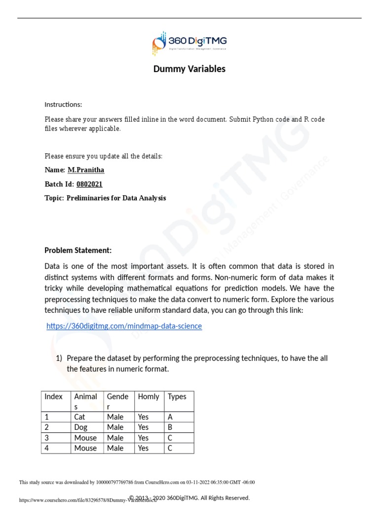 8.dummy Variables | PDF | Data Analysis | Computing