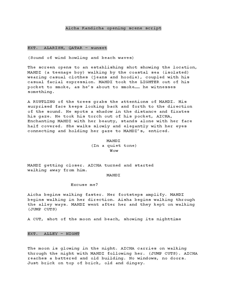 Aicha Kandicha Opening Scene Script | PDF