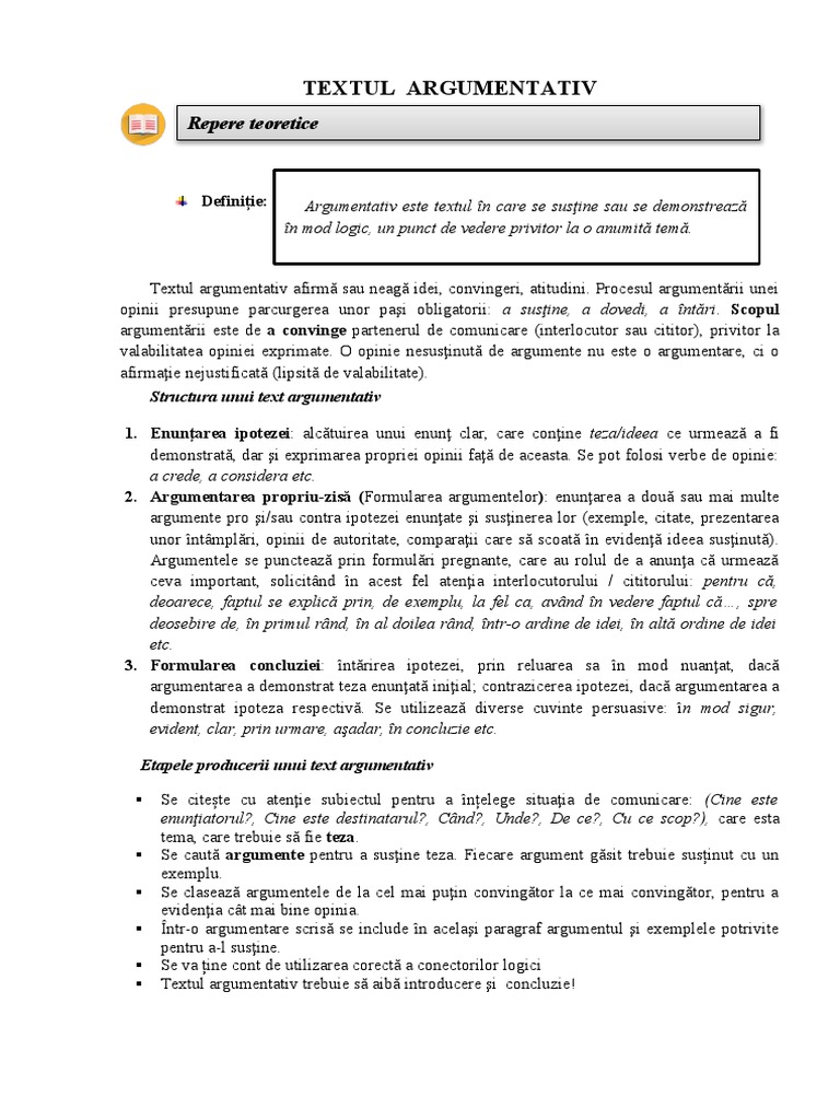 Tema 5 Argumentativ | PDF