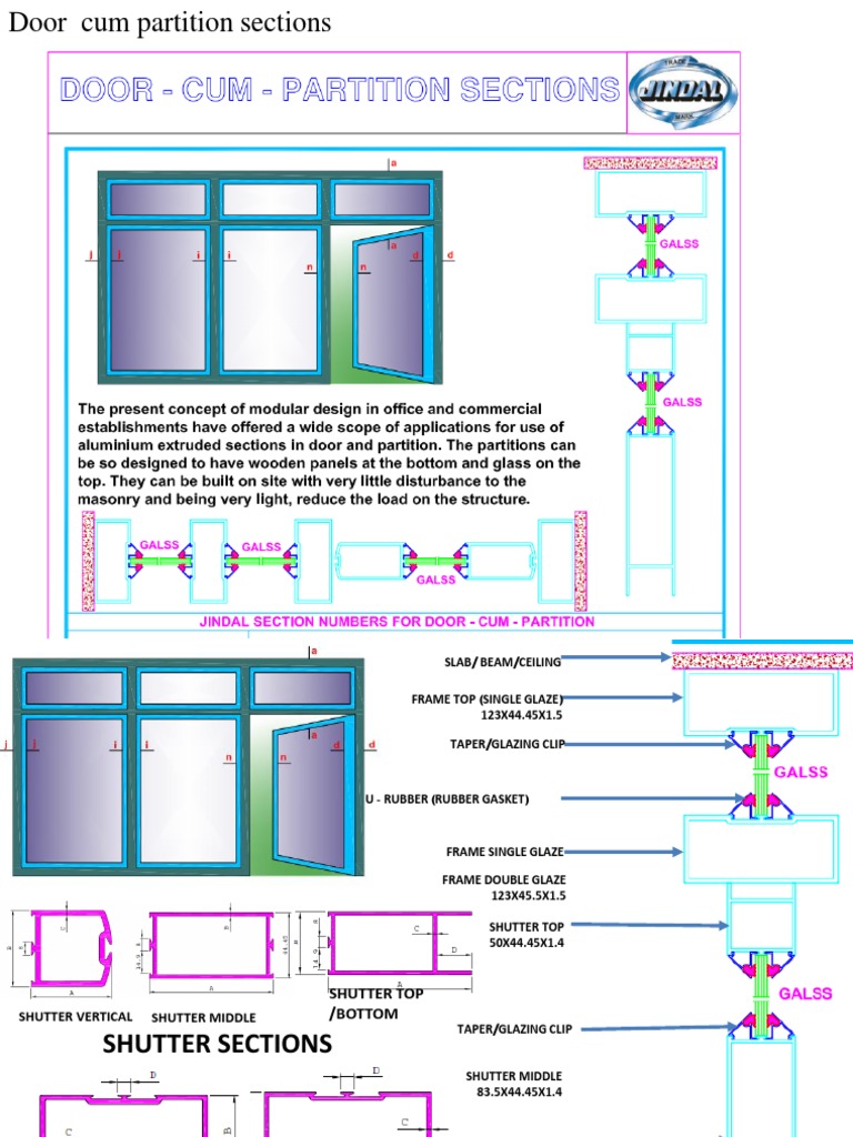 Alluminium Partition and Window Section | PDF
