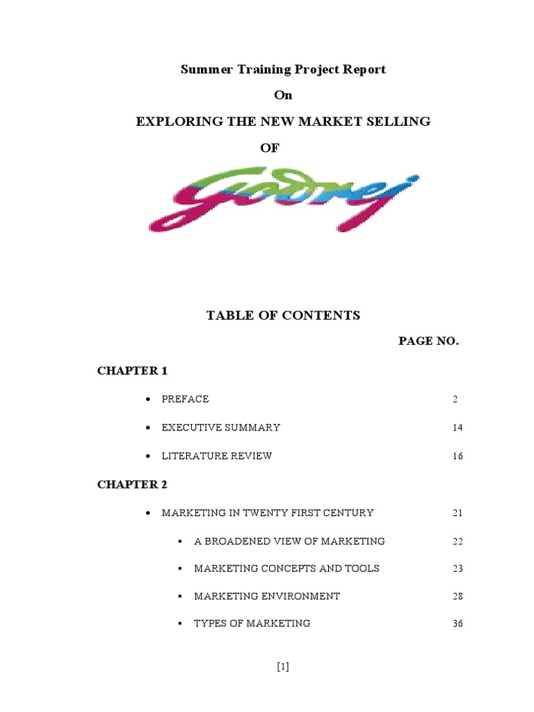 Godrej Consumer Products Project Report PDF Free | PDF | Marketing | Sales