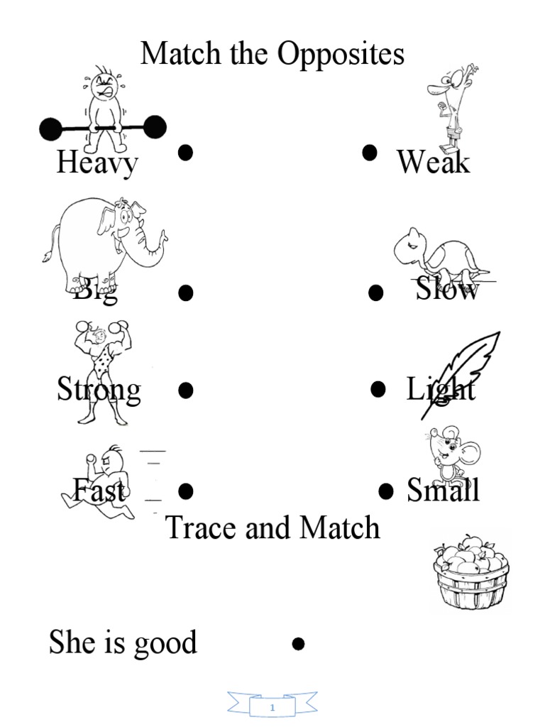 Adjectives and Opposites Worksheet | PDF | Self-Improvement | Wellness