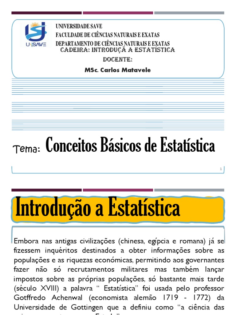 AULA 1 - Conceitos Basicos Da Bioestatistica | PDF | Estatísticas | Science