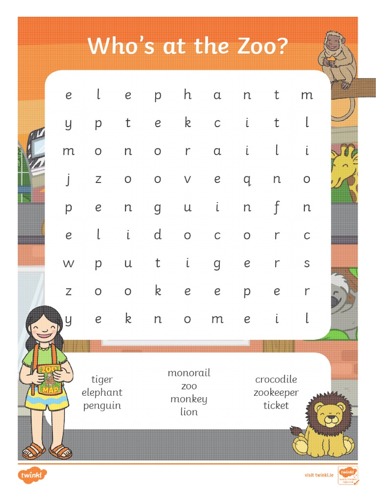 Zoo Word Search | PDF