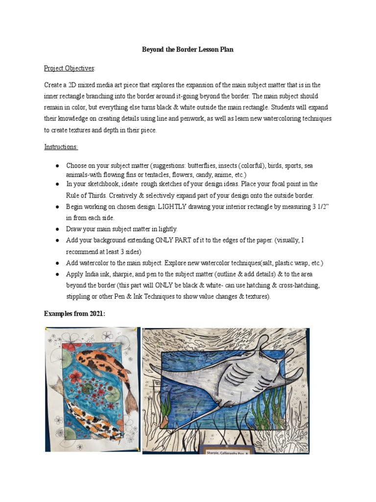 Beyond the Border Art Lesson Plan | PDF | Drawing