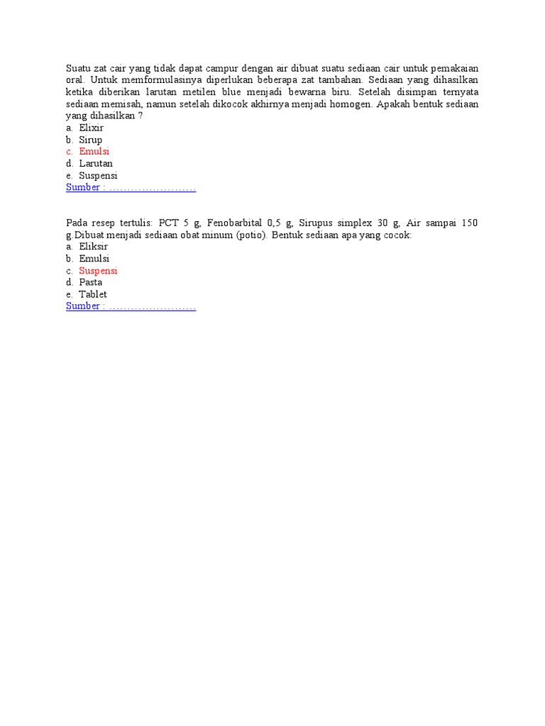 Contoh Soal Liquid Dan Semi Solid | PDF