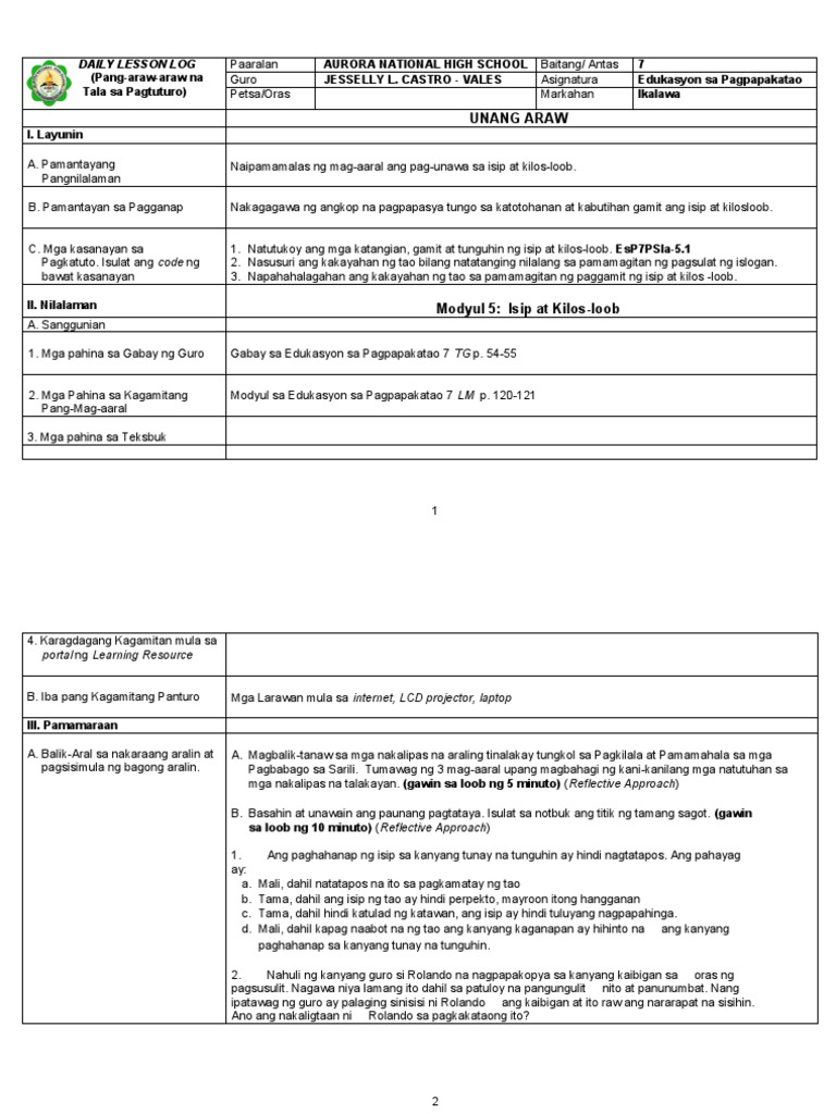 ESP 7 - Q2 - Module 5 | PDF