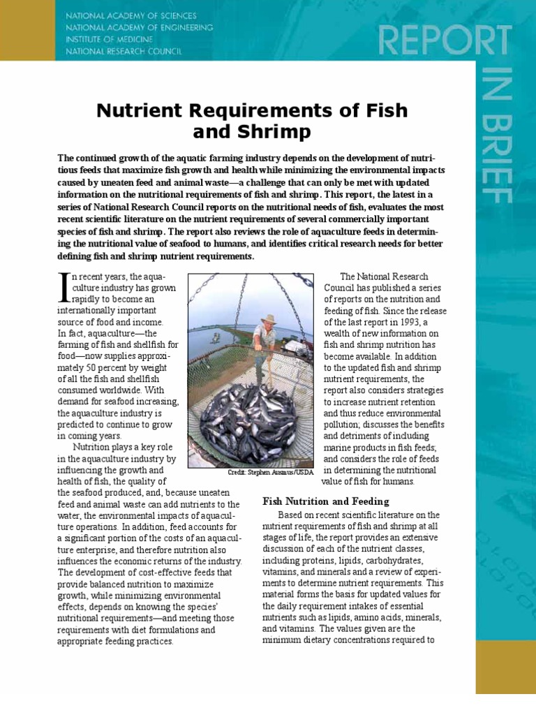 Nutrient Requirements of Fish and Shrimp | PDF | Aquaculture | Fish Oil