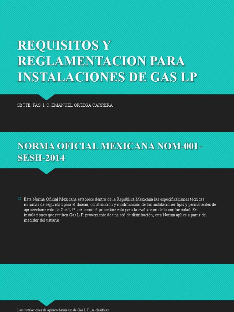 Requisitos y Reglamentacion para Instalaciones de Gas LP | PDF | Gases ...