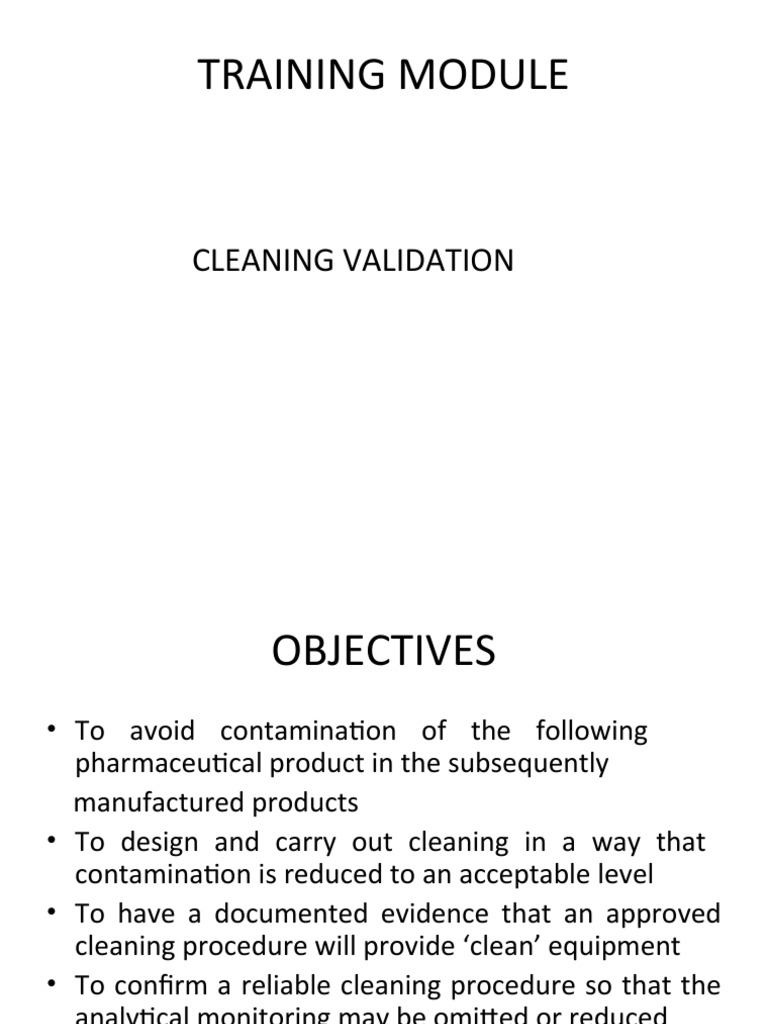 Presentation - Cleaning Validation | PDF | Physical Sciences | Chemistry