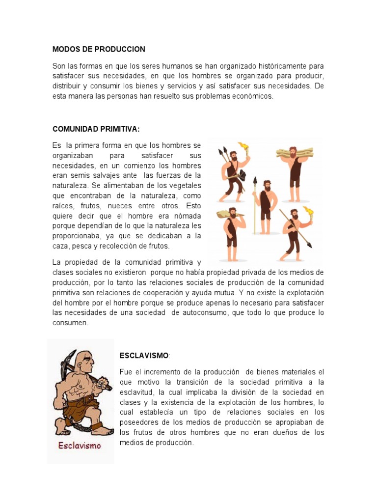 Modos de Produccion | PDF | Feudalismo | Capitalismo