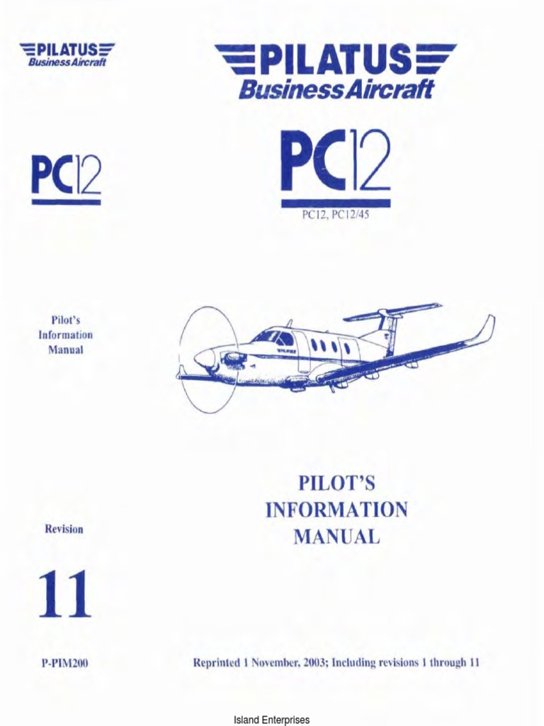 Pilatus-PC-12-Pilot-s-Information-Manual R | PDF | Transport | Manufactured Goods
