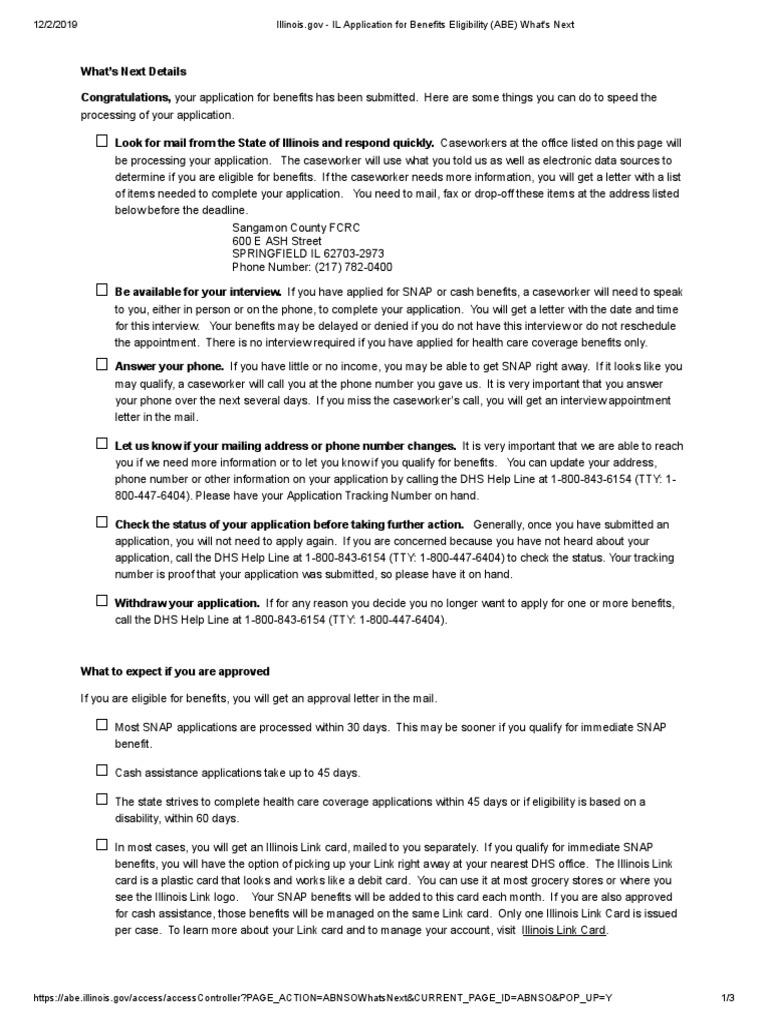 Illinois - Gov - IL Application For Benefits Eligibility (ABE) What's ...