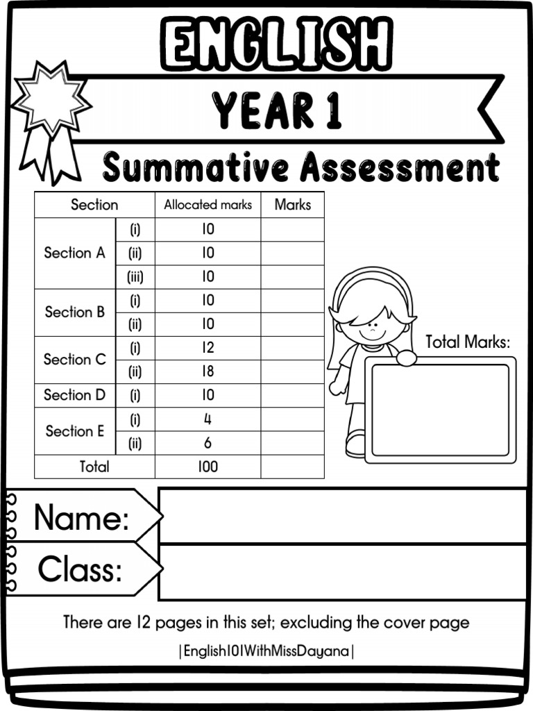Year 1 Summative Assessment | PDF
