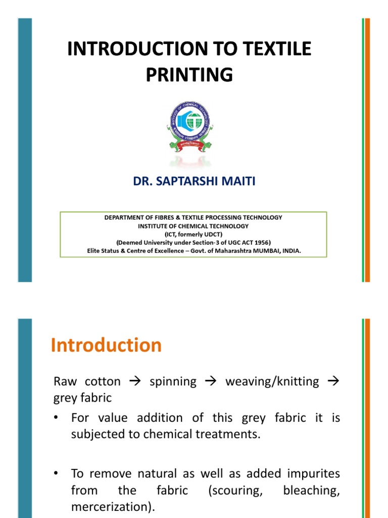Introduction to Textile Printing Process | PDF | Textiles | Dyeing