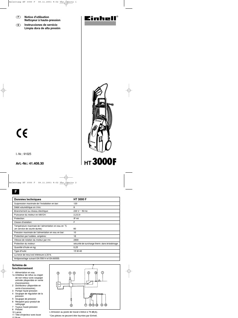 HT 3000 F 120 Bar Hoch | PDF | Pompe | Tuyau