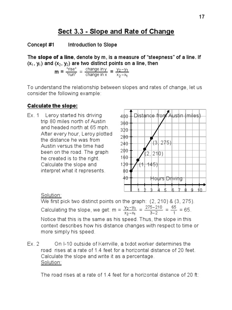 Slope and Rate of Change | PDF | Slope | Cartesian Coordinate System