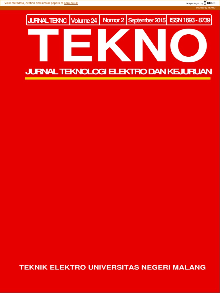 Tekno: Jurnal Teknologi Elektro Dan Kejuruan | PDF