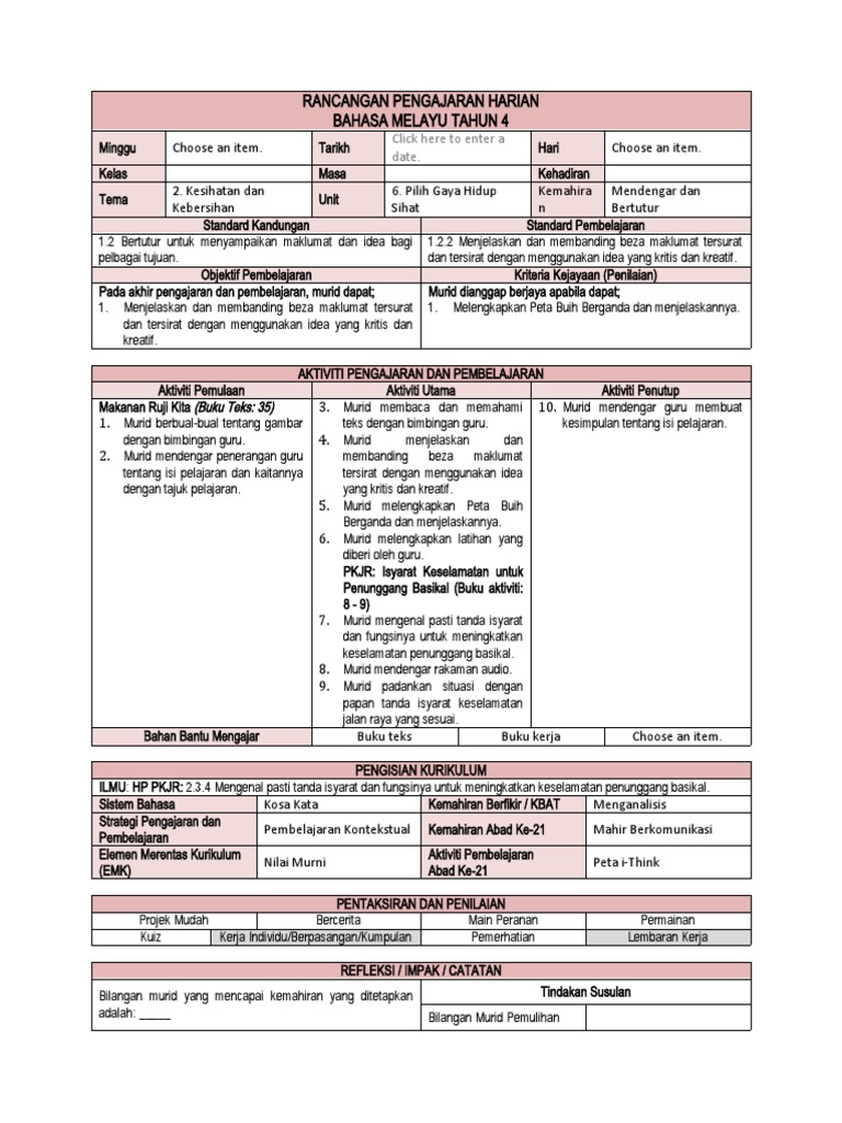 Pilih Gaya Hidup Sihat | PDF