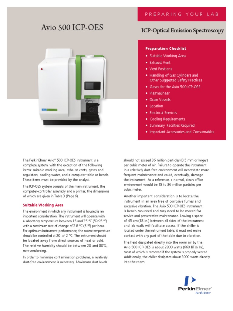 GDE Avio 500 ICP OES Preparing Your Lab 013390 01 | PDF | Gases | Ac ...