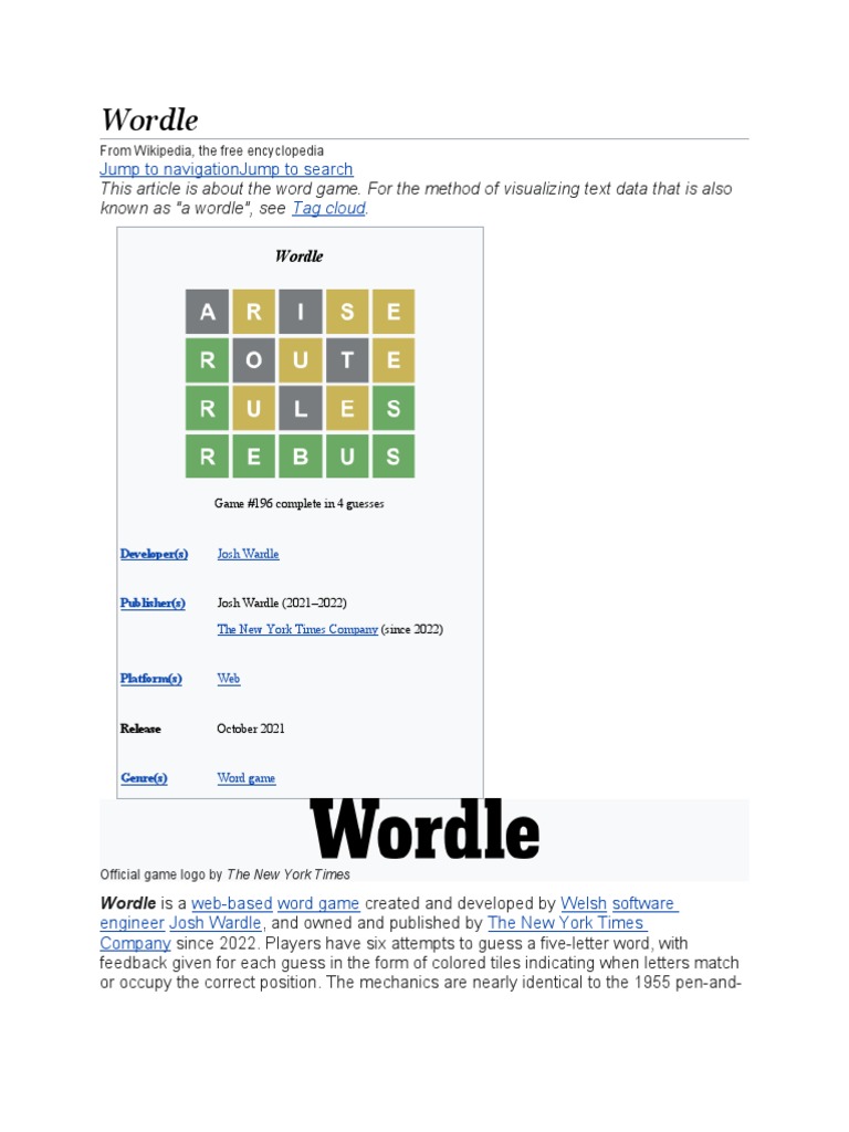 Wordle: Jump To Navigation Jump To Search | Download Free PDF | Human ...