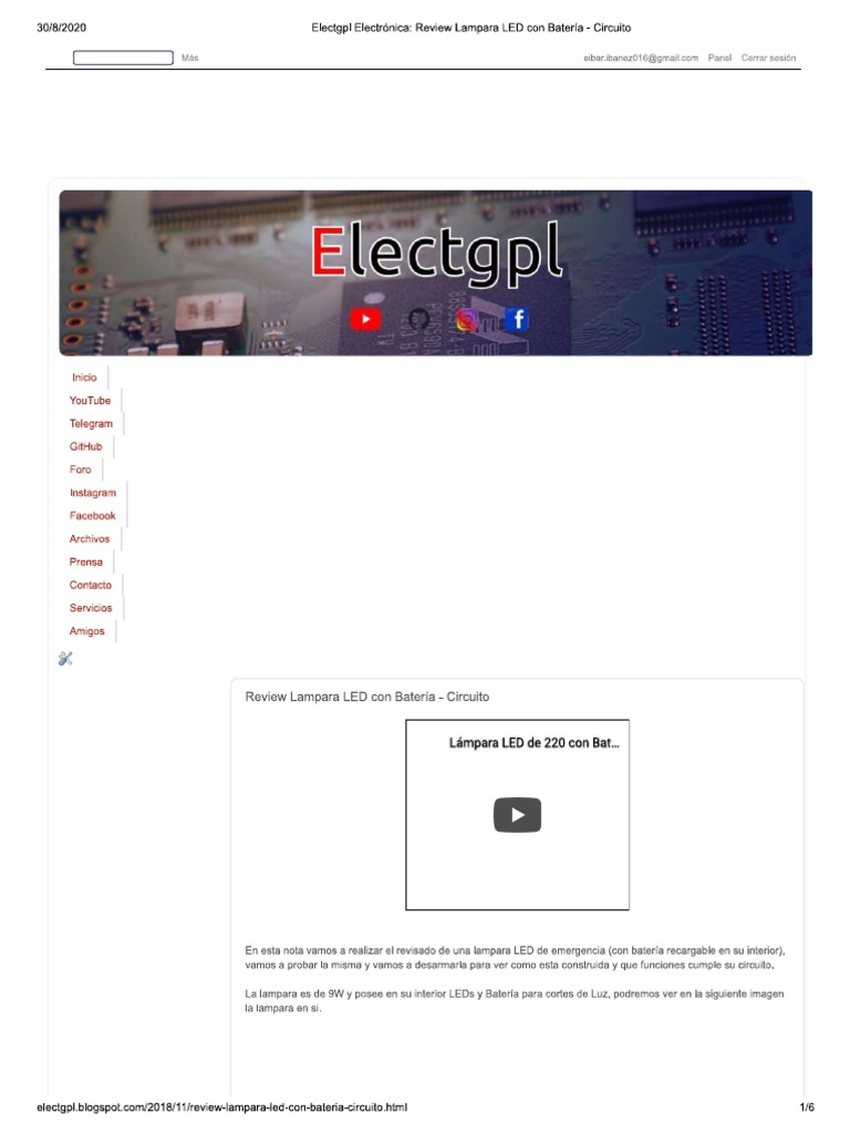 Circuito Lampara Led Con Bateria | PDF