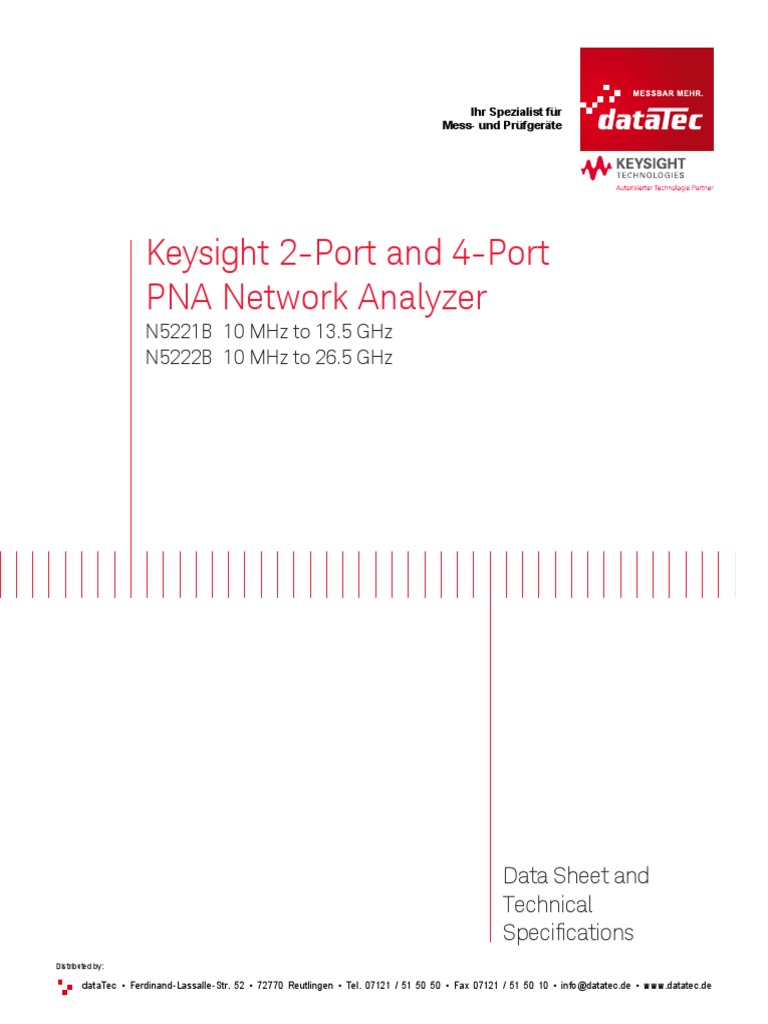 Keysight - PNA N5221B N5222B - Technical Specifications | PDF | Hertz ...
