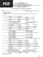 English Diagnostic Test For Grade 7 | PDF | English Language | Verb