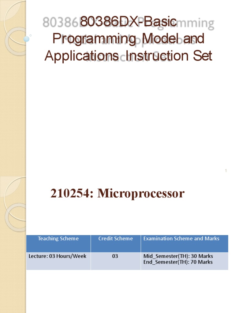 80386DX-Basic Programming Model and Applications Instruction Set | PDF | Central Processing Unit ...