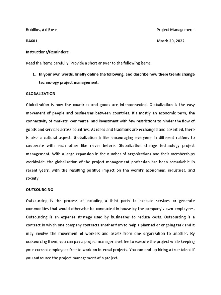 02 Task Performance 1 - Prelim Exam - ARG | PDF | Outsourcing | Globalization