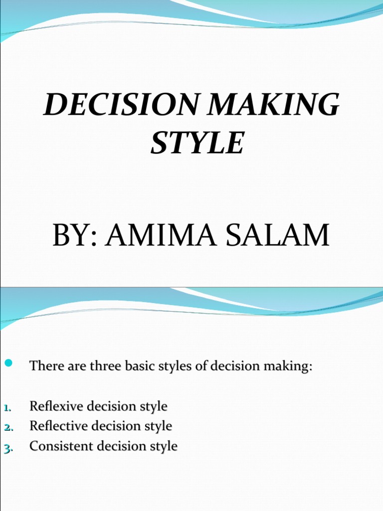 Decision Making Styles | PDF