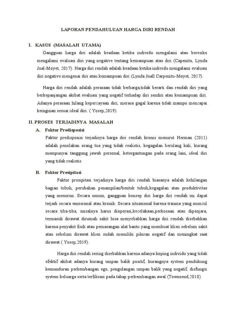 LP Harga Diri Rendah | PDF
