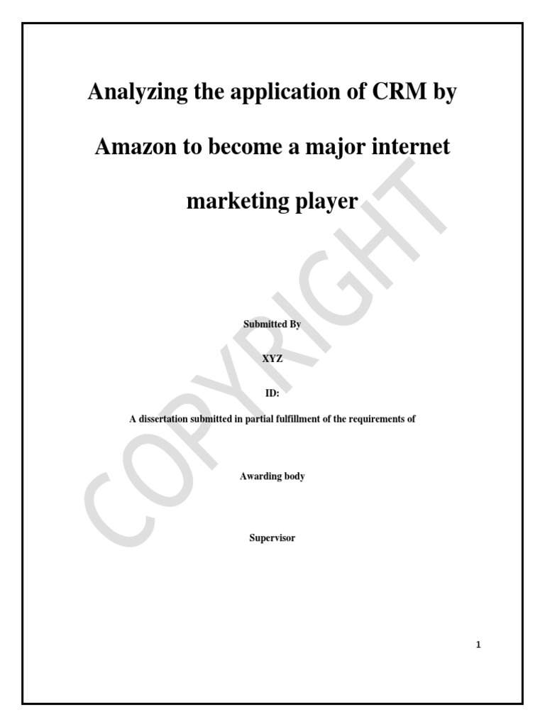 Analyzing The Application of CRM by Amazon To Become A Major Internet ...