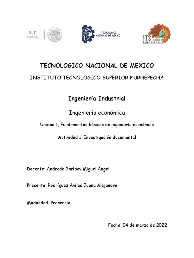 Unidad 1, Fundamentos Básicos de Ingeniería Económica | PDF | Interés | Arrendamiento