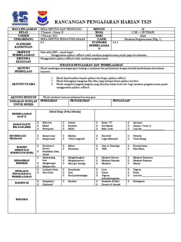 Template RPH TS25 RBT 5Z | PDF