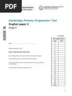 Cambridge Primary Progression Test: English Question Paper 1 | PDF ...