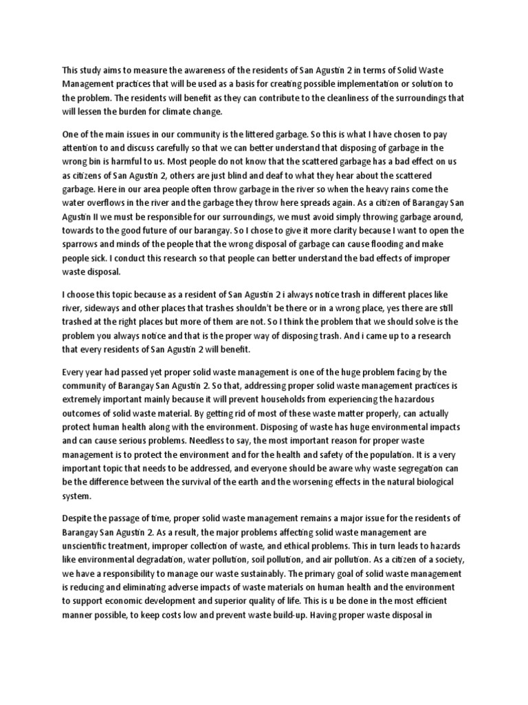 Rationale | PDF | Waste Management | Waste