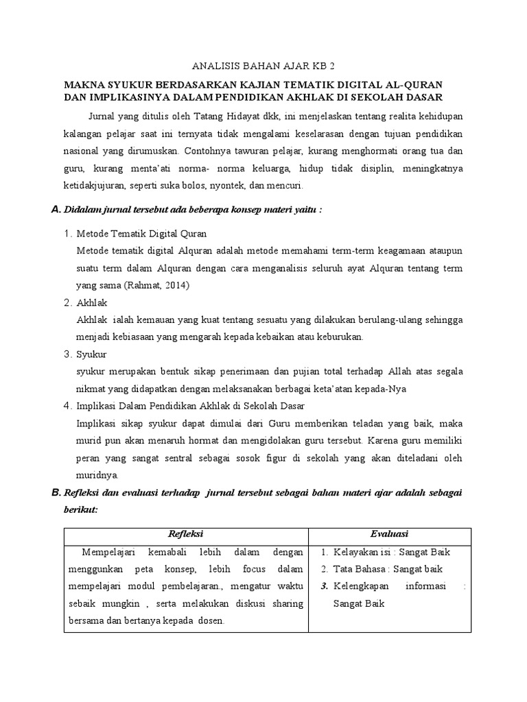 Analisis Bahan Ajar KB 2 | PDF