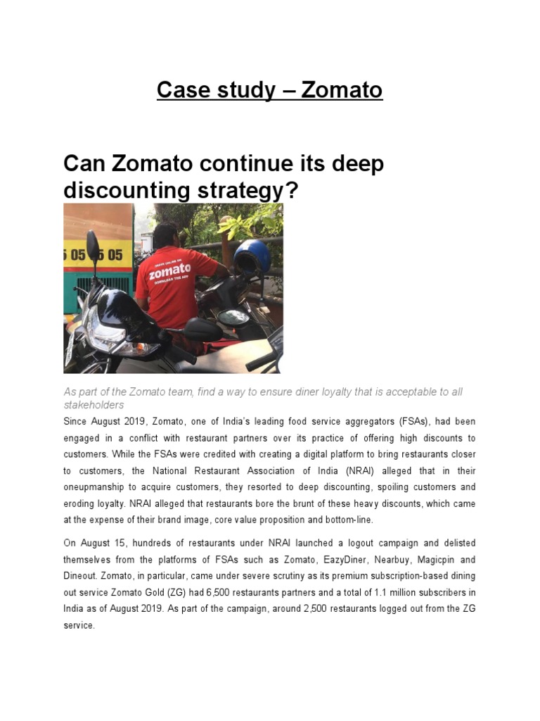 Zomato - Case Study | PDF | Subscription Business Model | Economies