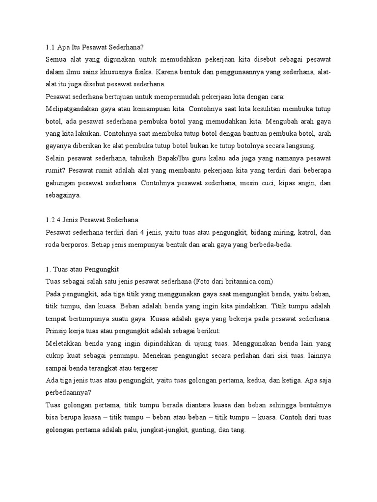 Kel 6 Konsep Dasar Fisika Pesawat Sederhana | PDF Kel 6 Konsep Dasar Fisika Pesawat Sederhana | PDF