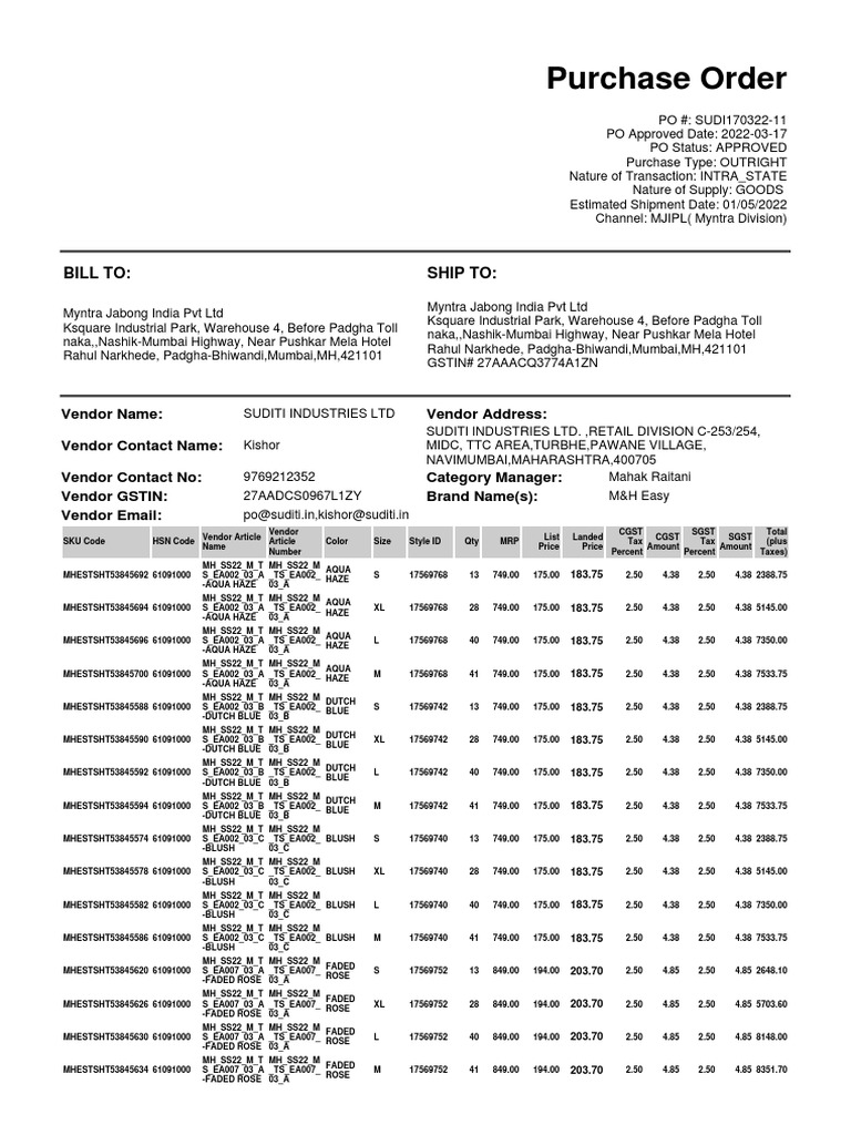 Purchase Order: Bill To: Ship To | PDF | Receipt | Government Finances