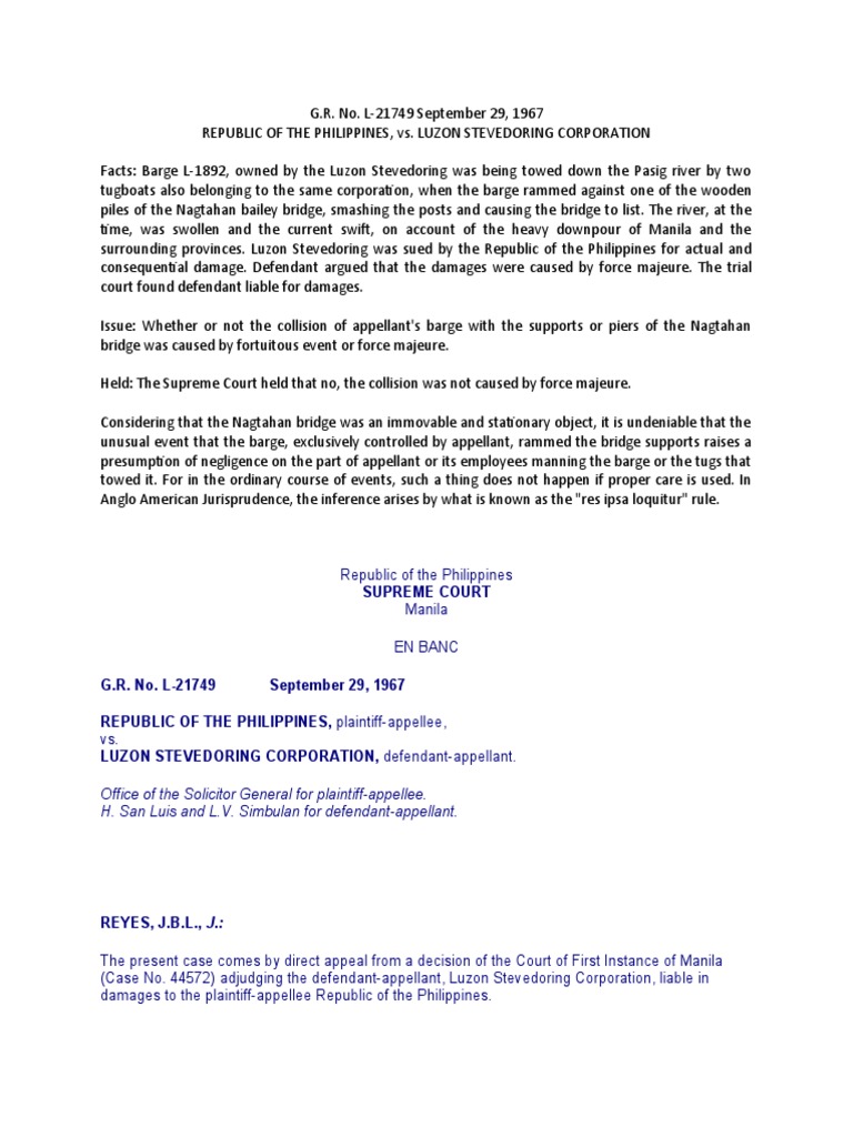 Republic of The Philippines v. Luzon Stevedoring Corp., G.R. No. L ...